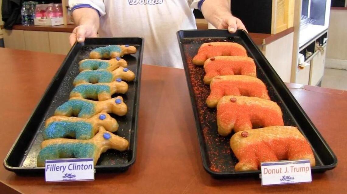 Who will it be, doughnut fans? Donut J. Trump or Fillery Clinton ...