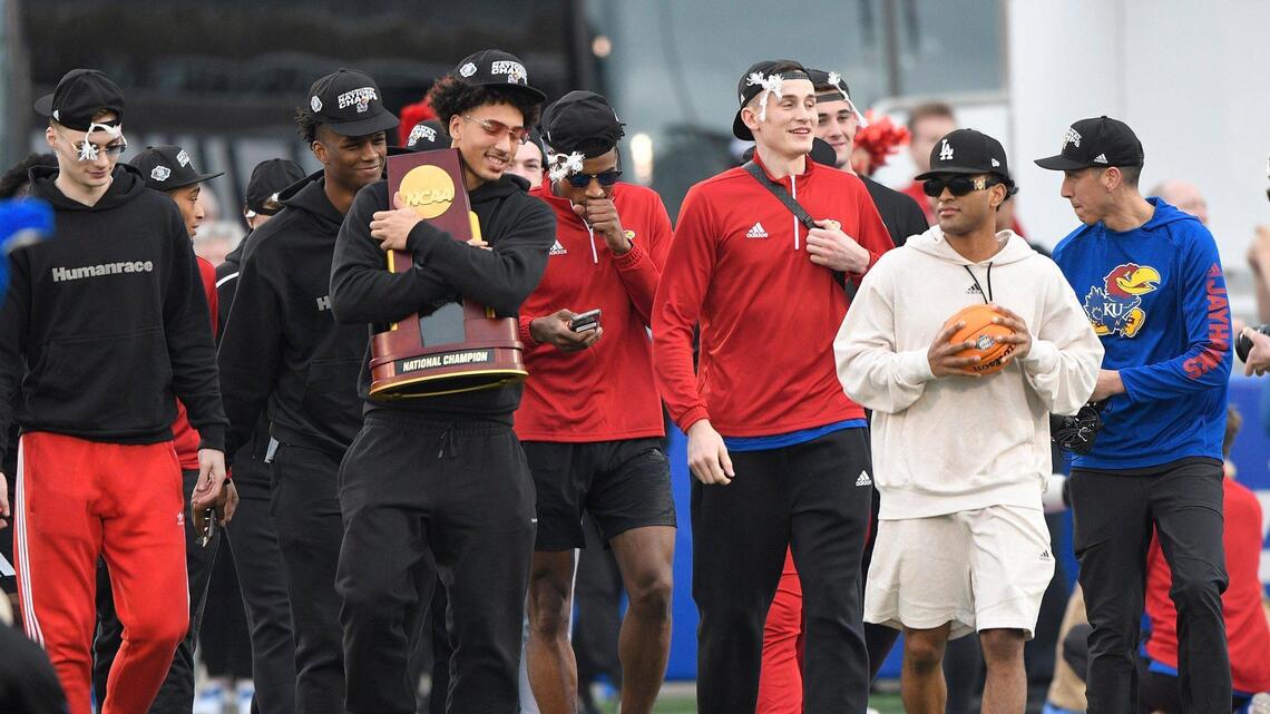 Champion Kansas Jayhawks players attend KC Royals opener | Kansas City Star