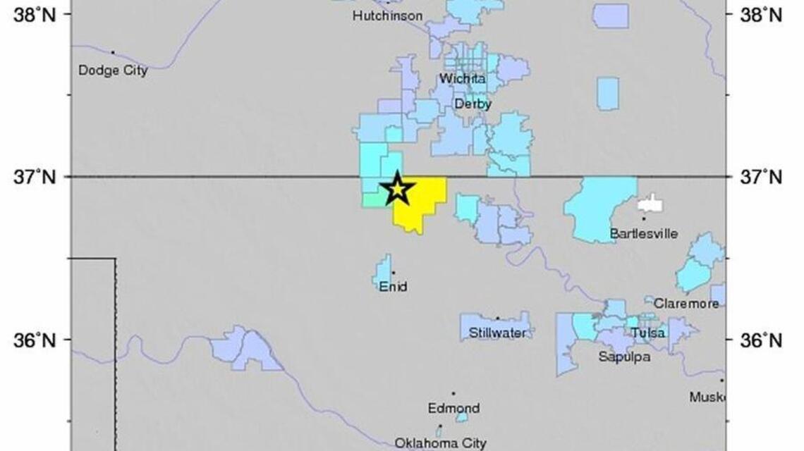 Seven earthquakes shake central Kansas, Oklahoma in 7-hour period ...