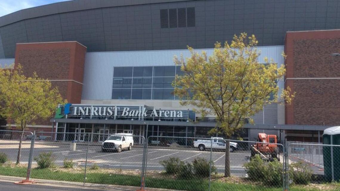 Intrust Bank Arena entrance under construction to prepare for March ...